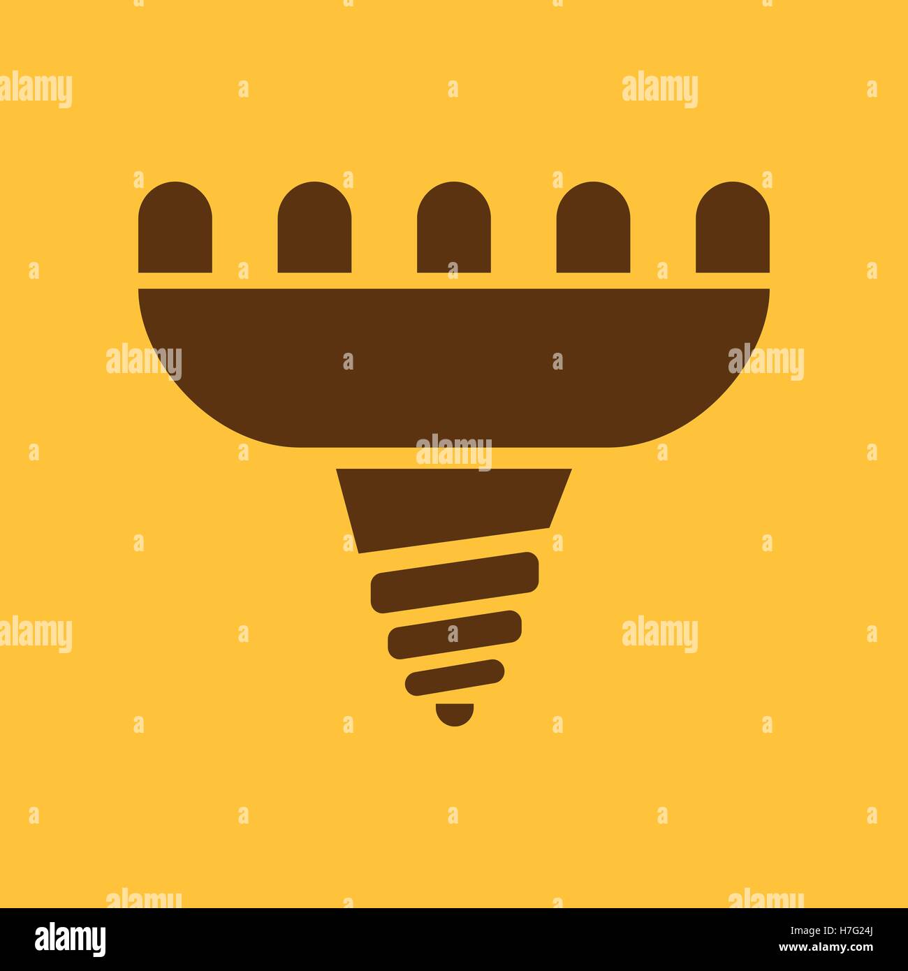 The led lamp icon. Lamp and bulb, lightbulb, CFL, luminodiode symbol.UI ...