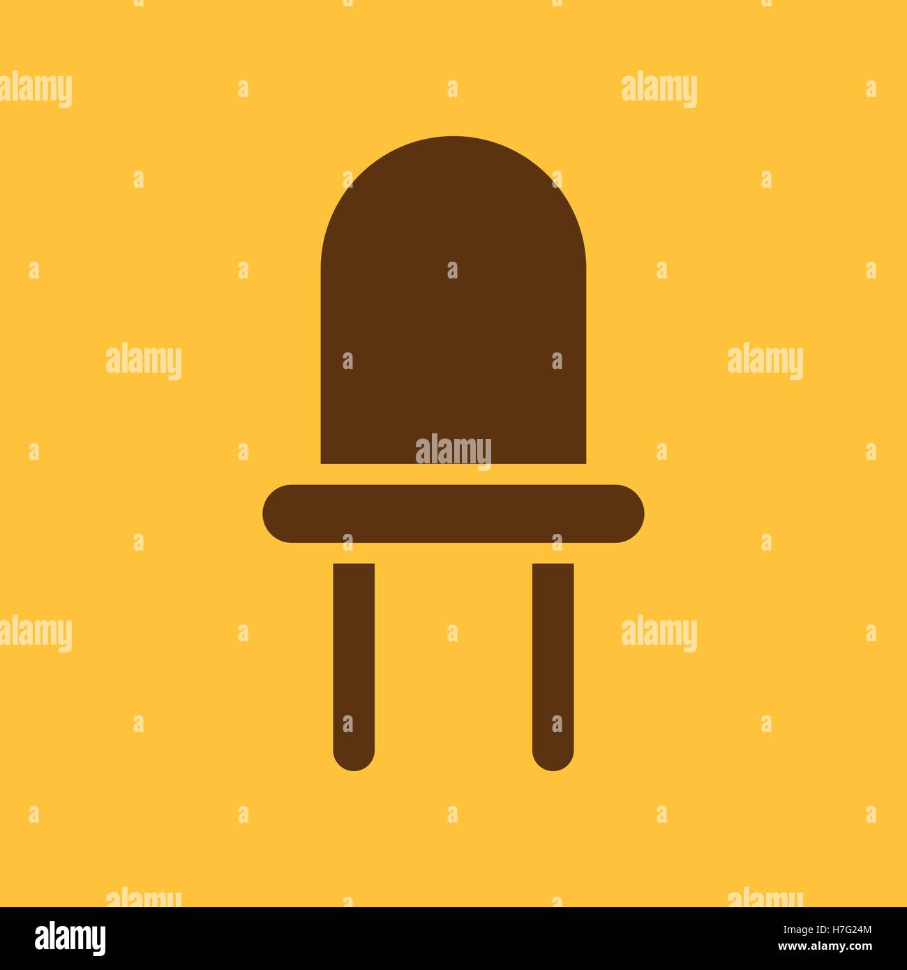The luminodiode icon. Lamp and bulb, lightbulb, CFL, led lamp symbol.UI ...