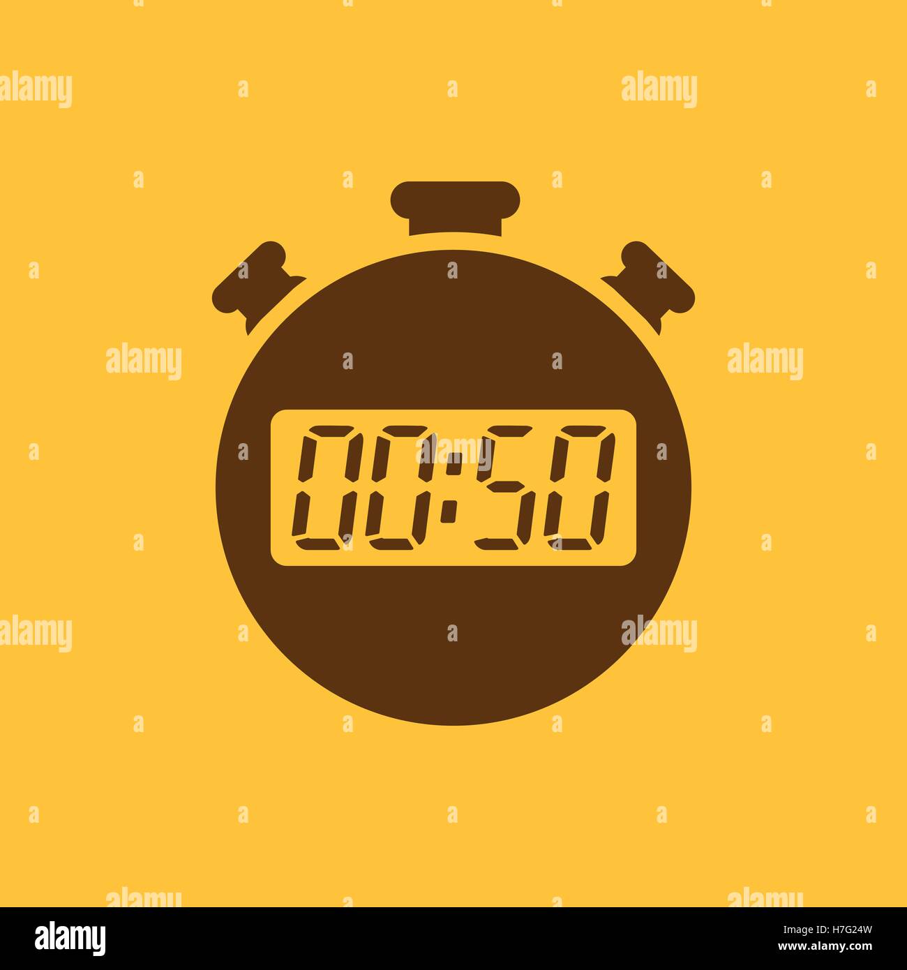 The 50 seconds, minutes stopwatch icon. Clock and watch, timer ...