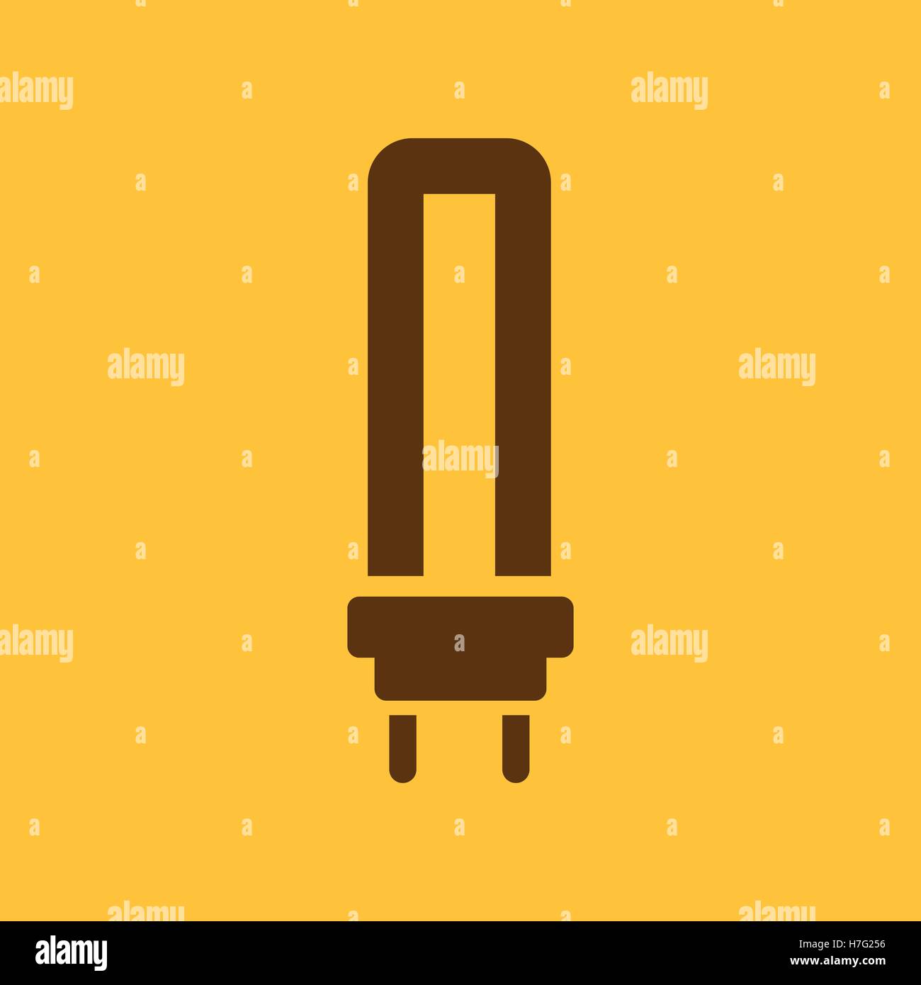 The fluorescent light bulb icon. Lamp and bulb, lightbulb symbol.UI ...