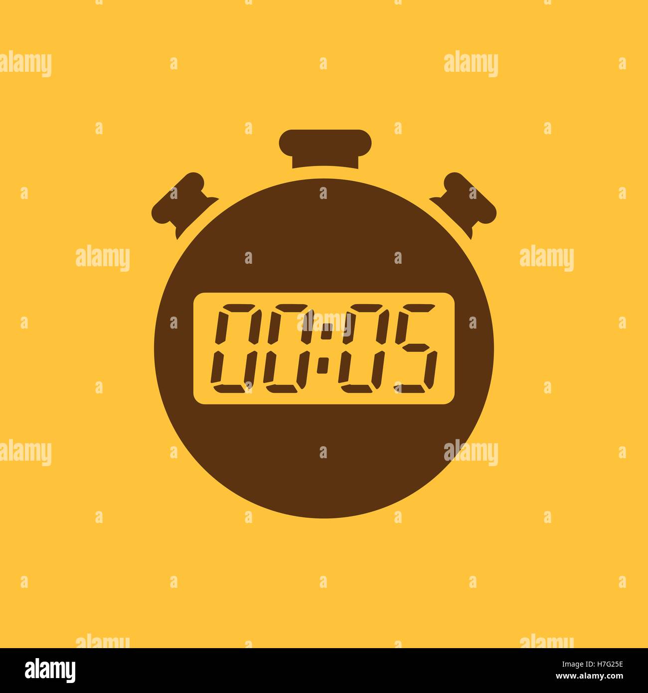 The 5 seconds, minutes stopwatch icon. Clock and watch, timer ...