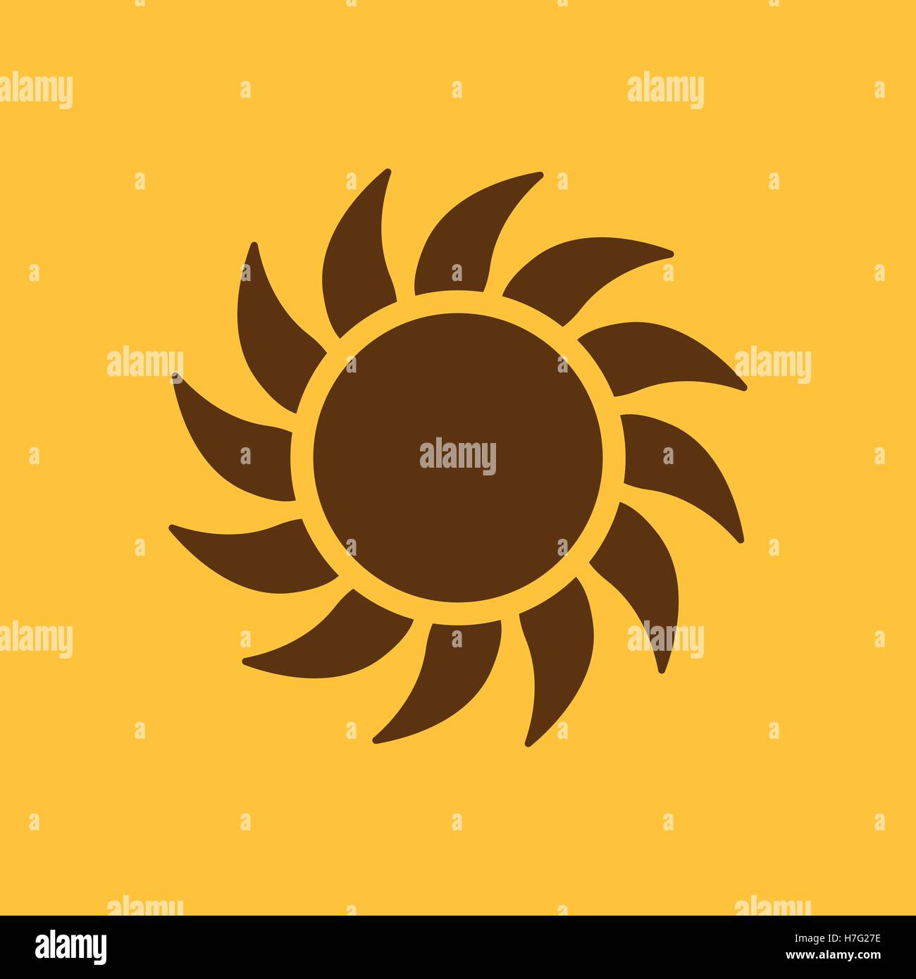 The sunshine icon. Sunrise and sunshine, weather, sun symbol. UI. Web ...