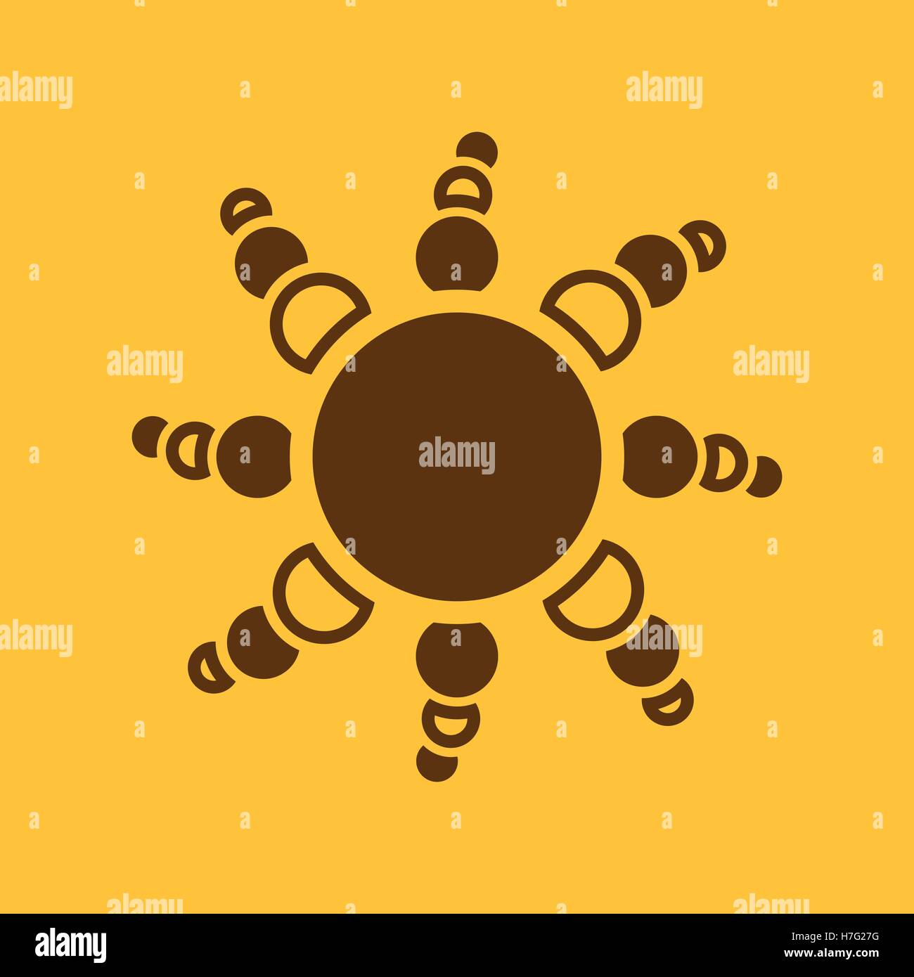 The weather icon. Sunrise and sunshine, weather, sun symbol. UI. Web ...
