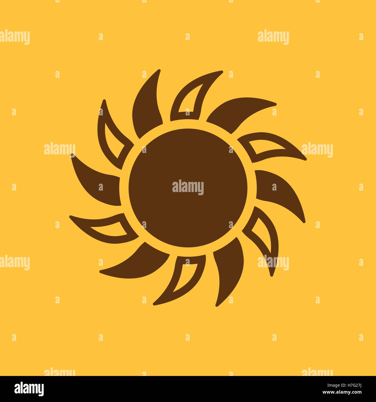 The sun icon. Sunrise and sunshine, weather, sun symbol. UI. Web. Logo ...