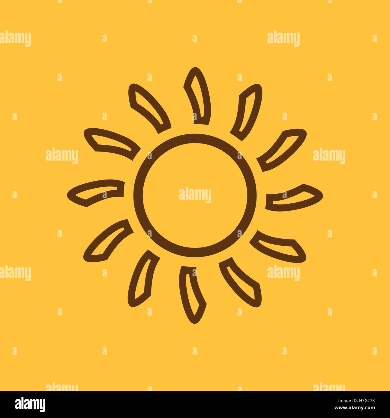 The sunshine icon. Sunrise and sunshine, weather, sun symbol. UI. Web ...