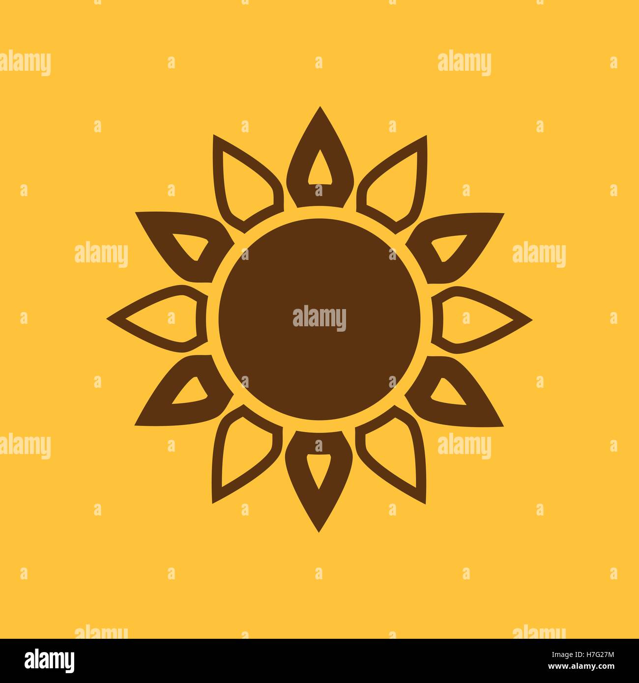 The weather icon. Sunrise and sunshine, weather, sun symbol. UI. Web ...