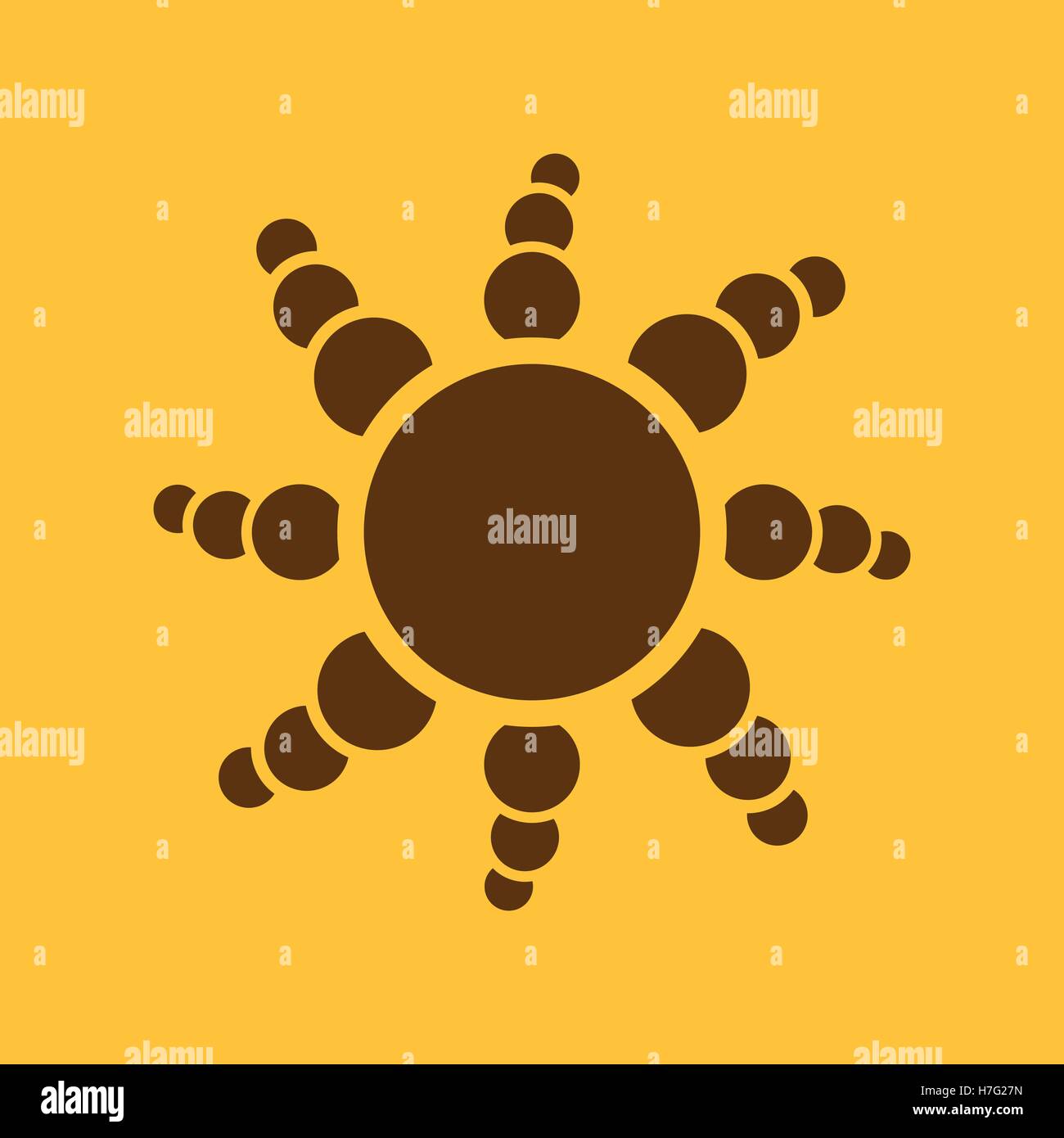 The sun icon. Sunrise and sunshine, weather, sun symbol. UI. Web. Logo ...