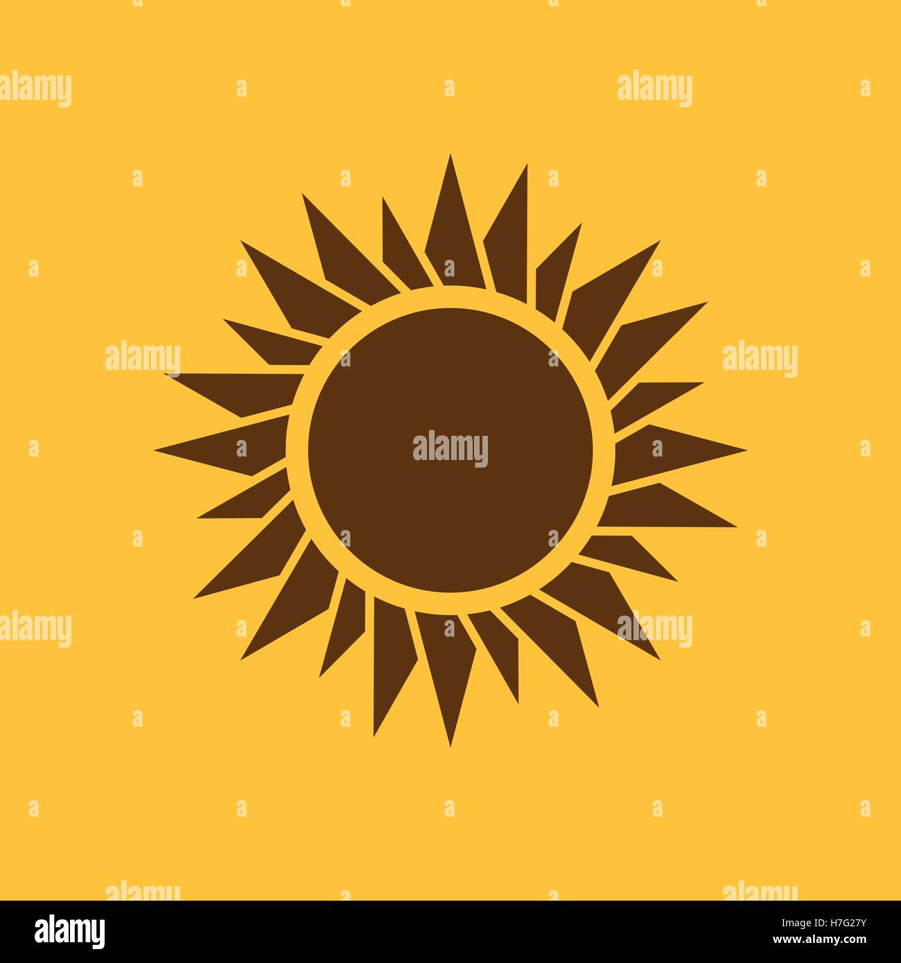 The sunrise icon. Sunrise and sunshine, weather, sun symbol. UI. Web ...