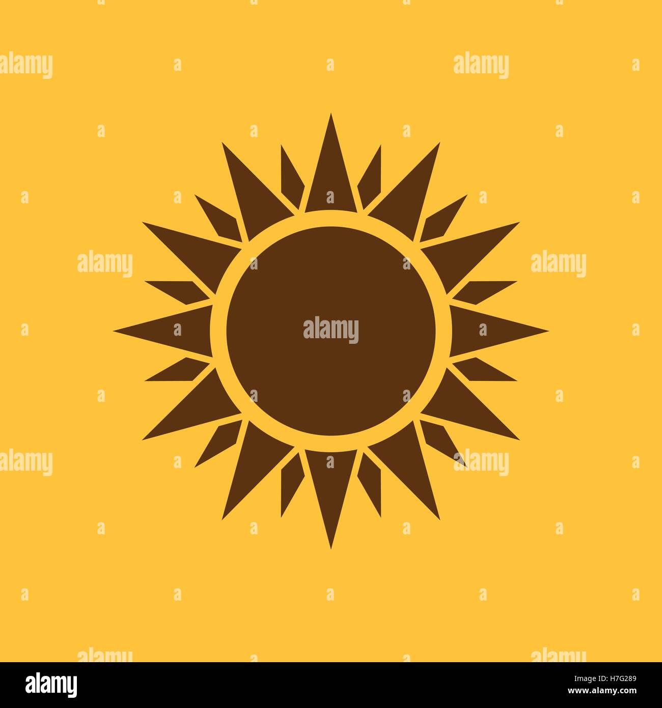 The sunshine icon. Sunrise and sunshine, weather, sun symbol. UI. Web ...