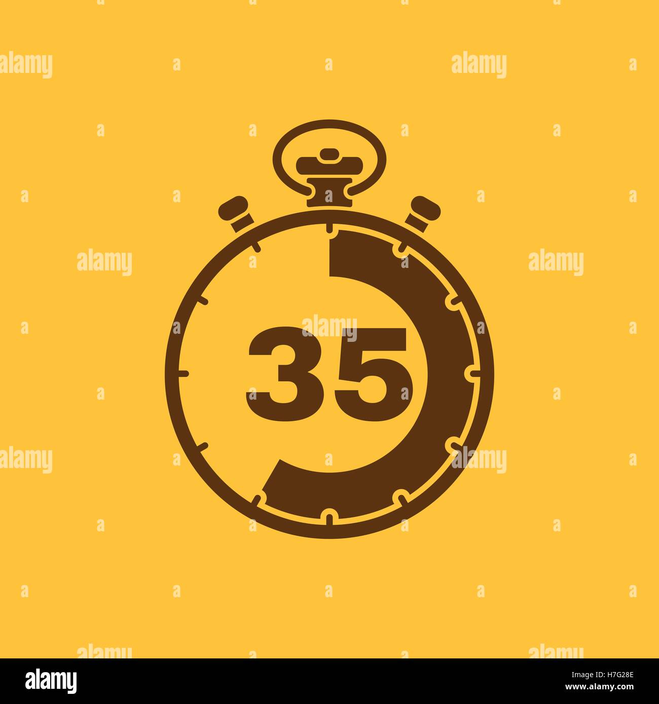 The 35 seconds, minutes stopwatch icon. Clock and watch, timer ...