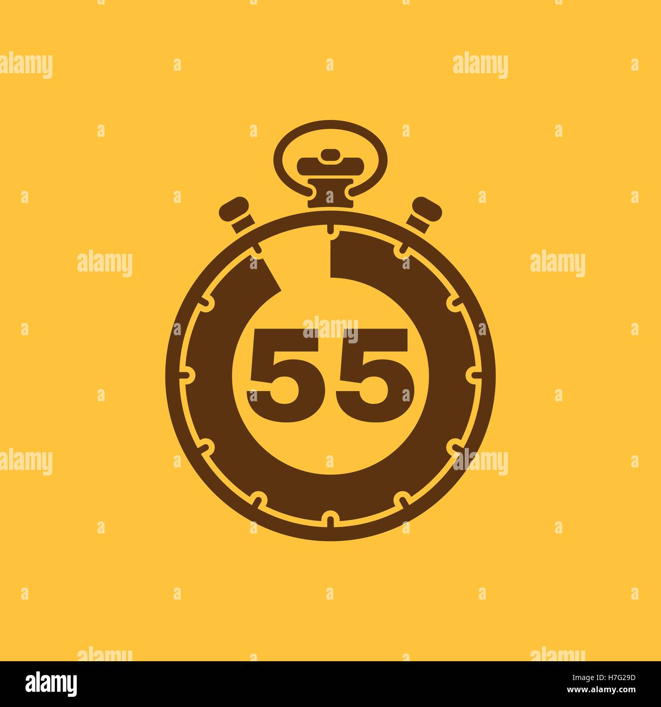 The 55 seconds, minutes stopwatch icon. Clock and watch, timer ...