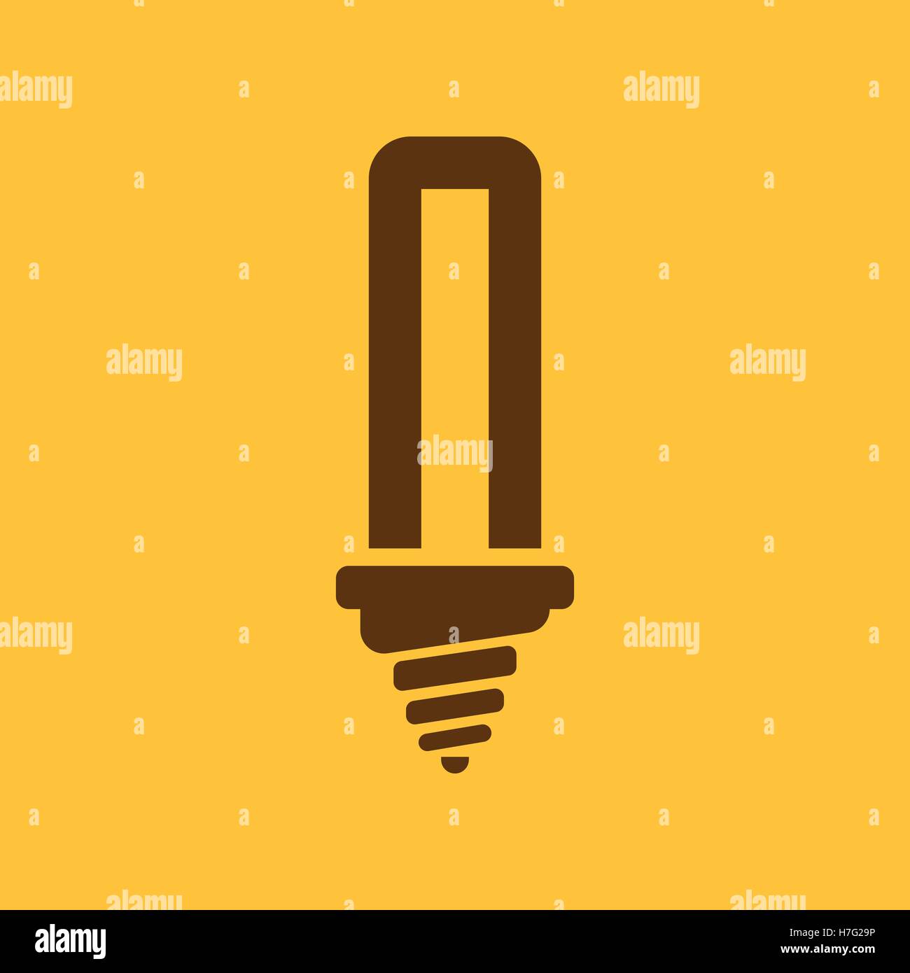 The fluorescent light bulb icon. Lamp and bulb, lightbulb symbol.UI ...