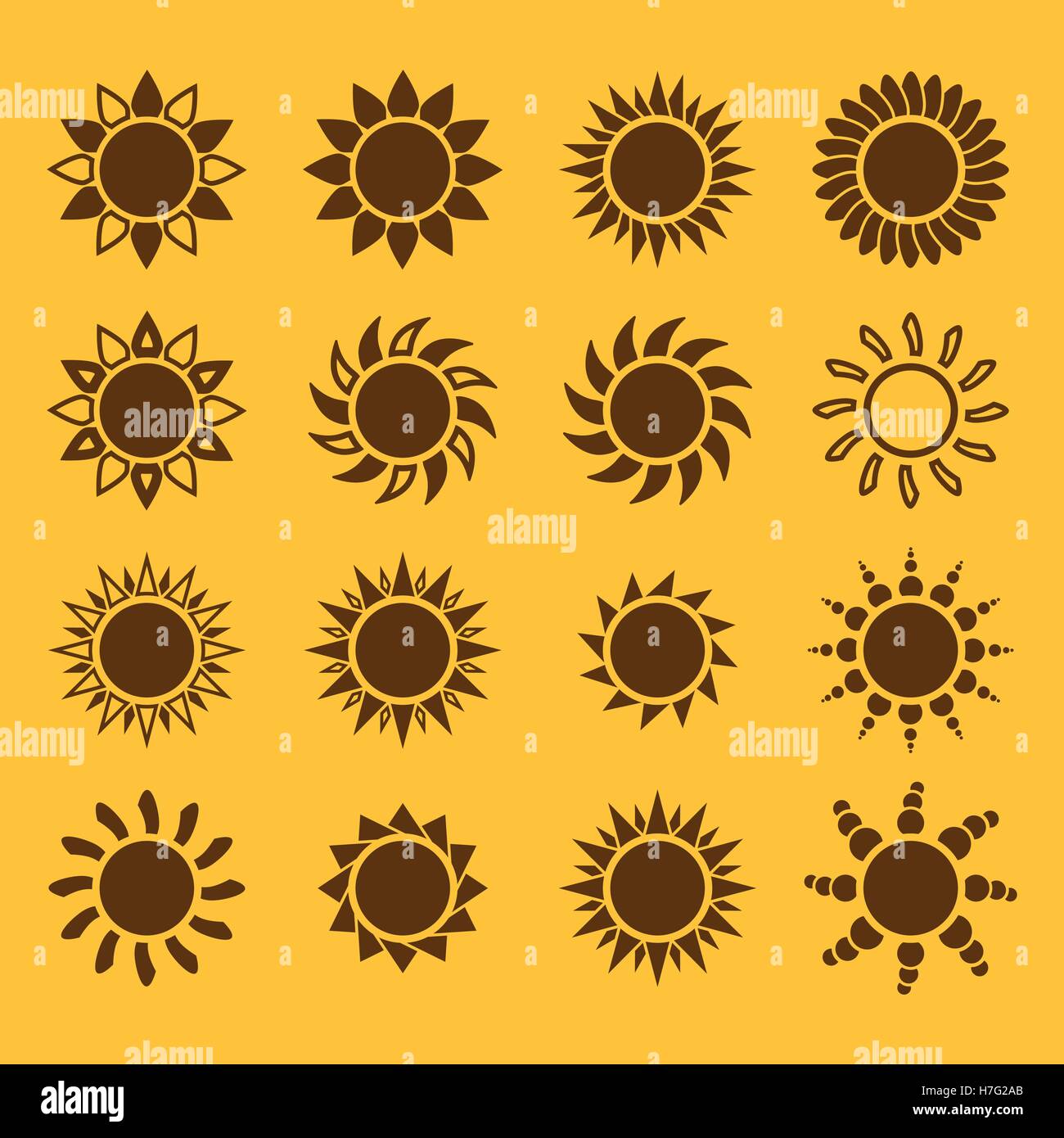 The sun set of 16 icon. Sunrise and sunshine, weather, sun symbol. UI ...