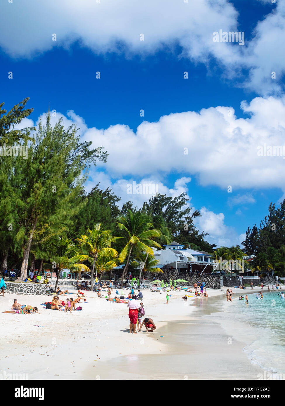 Public beach, Péreybère, Mauritius Stock Photo - Alamy
