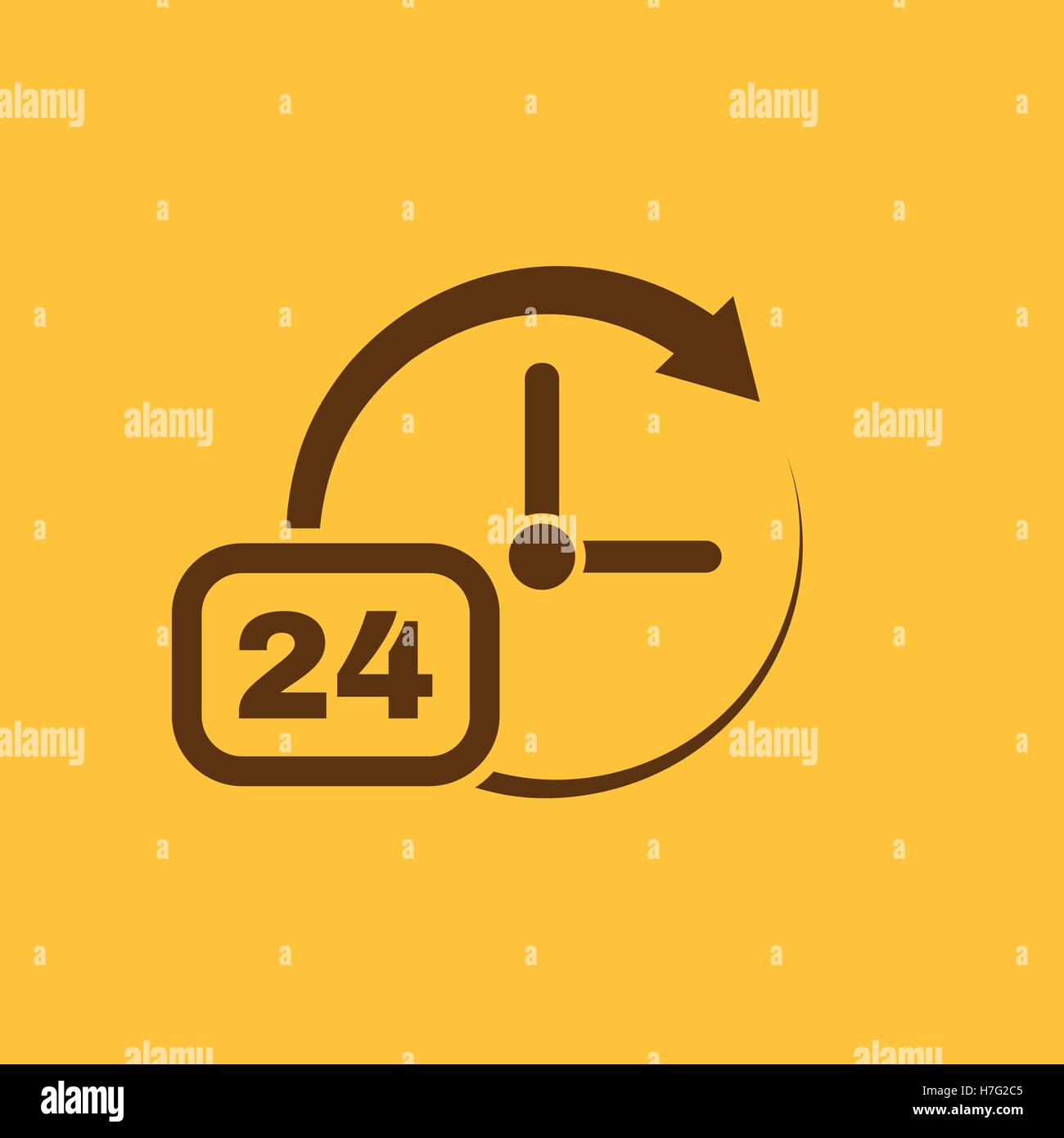 Time, clock icon. Time and watch, timer, 24 hours symbol. UI. Web. Logo ...