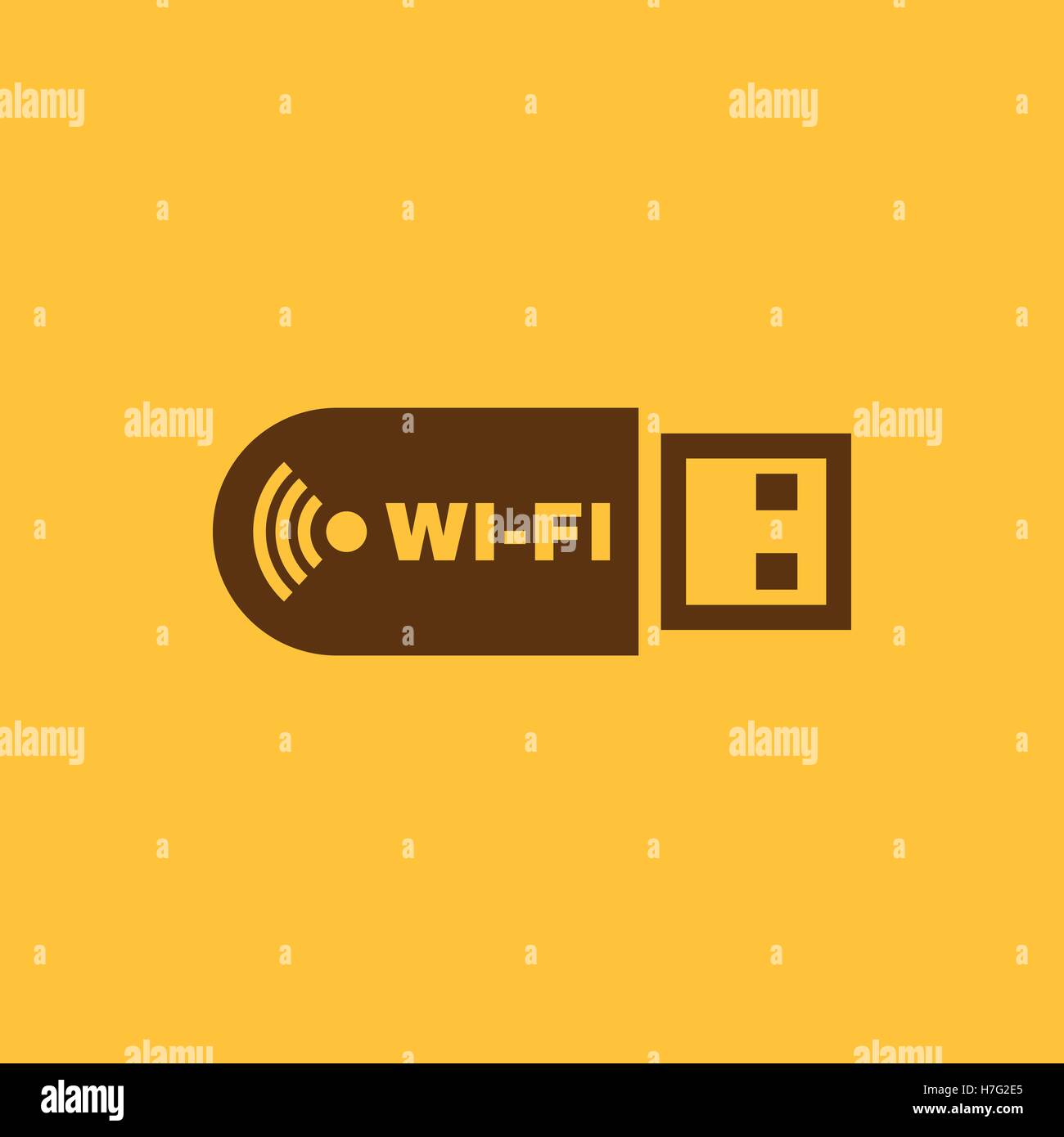 The wifi adapter icon. Transfer and connection, data, wifi symbol. UI ...
