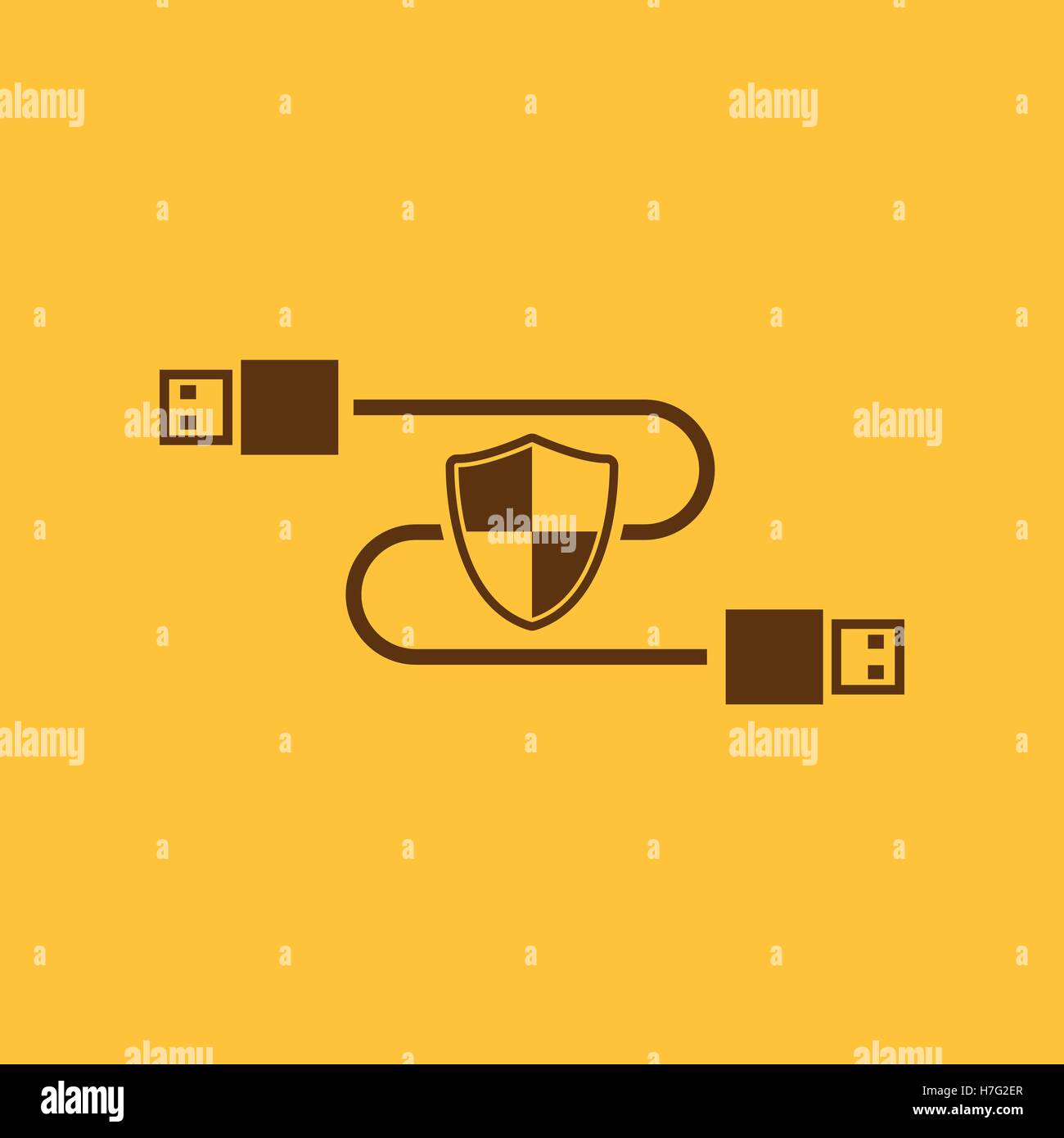 The secure connection icon. Transfer and connection, data, antivirus ...