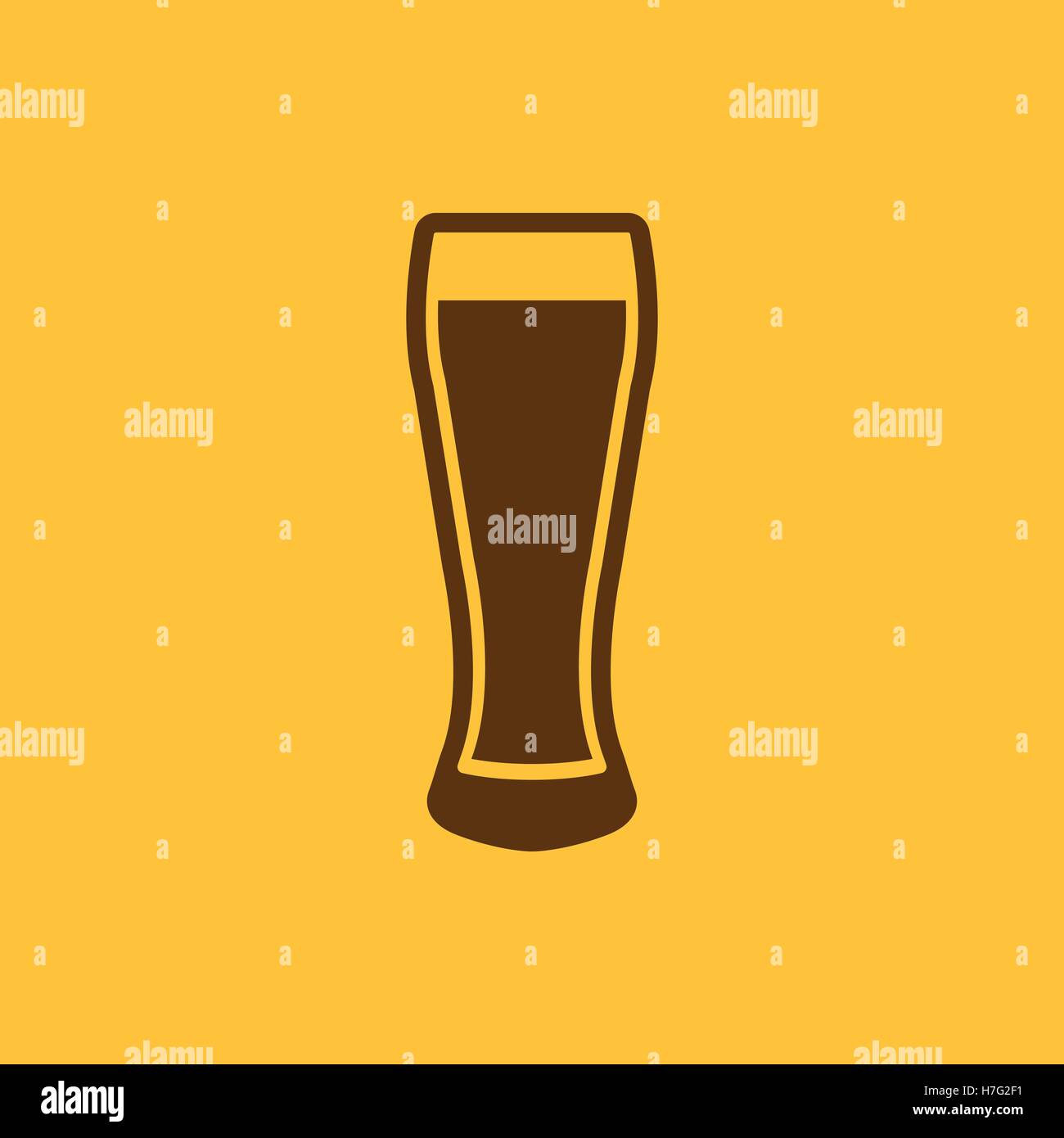 Glass of beer icon. Beer and pub, bar symbol. UI. Web. Logo. Sign. Flat ...
