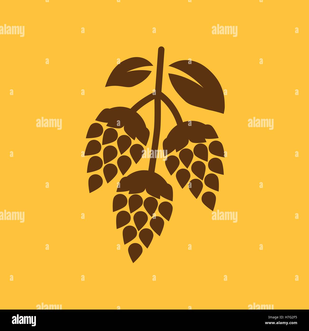 Hops icon. Beer and hop, Hops symbol. UI. Web. Logo. Sign. Flat design ...