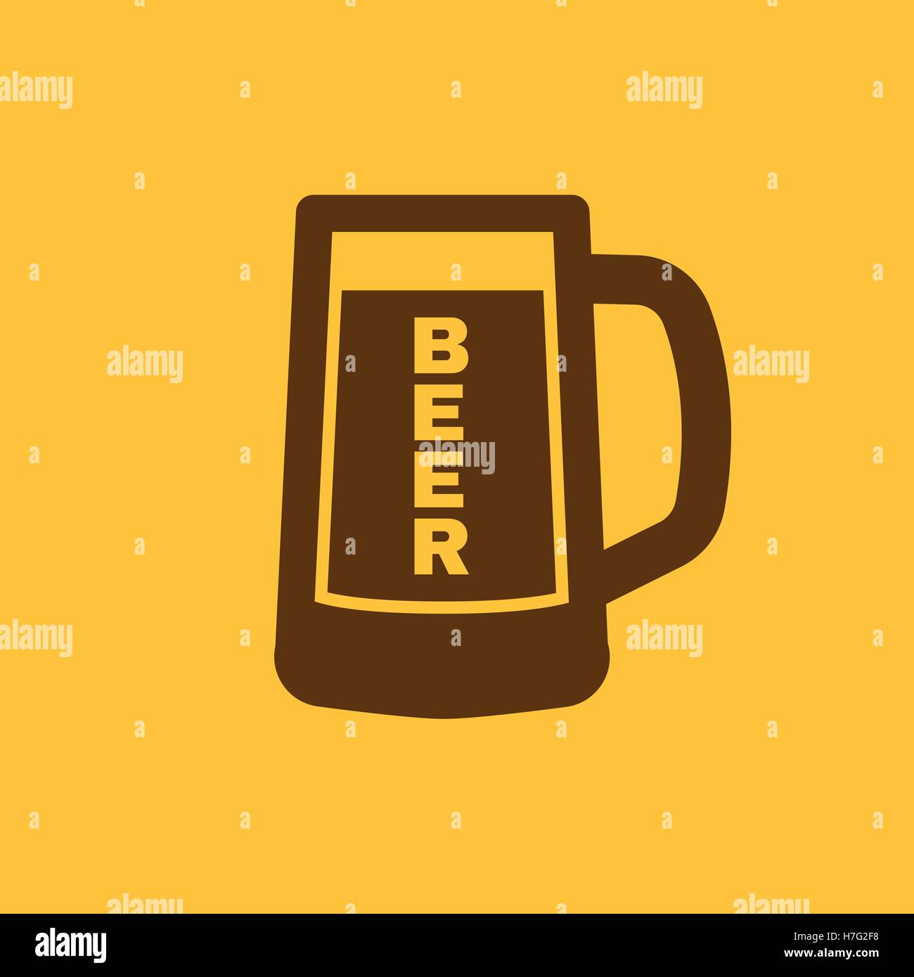 Glass of beer icon. Beer and pub, bar symbol. UI. Web. Logo. Sign. Flat ...