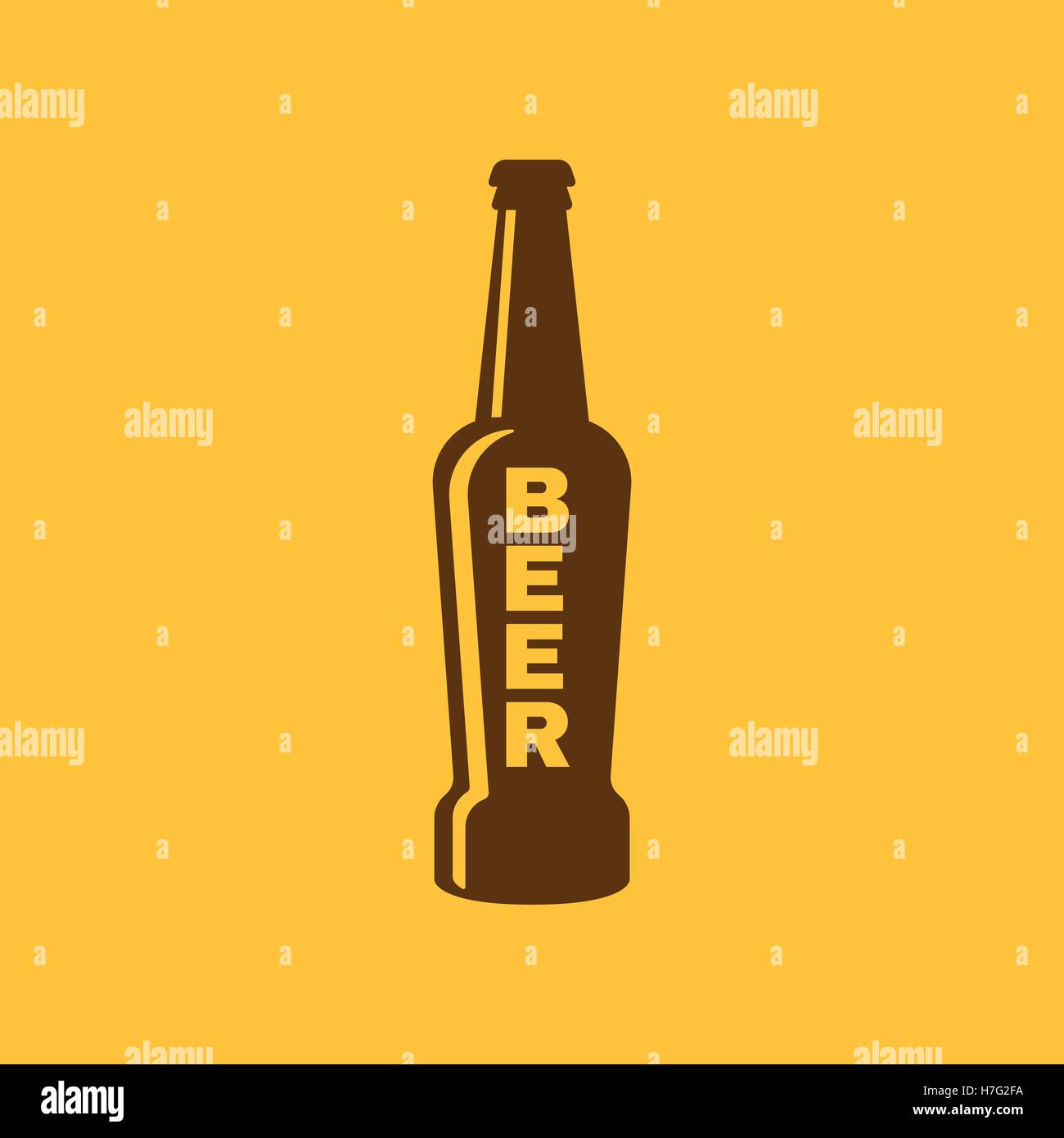 Bottle of beer icon. Beer and pub, bar symbol. UI. Web. Logo. Sign ...
