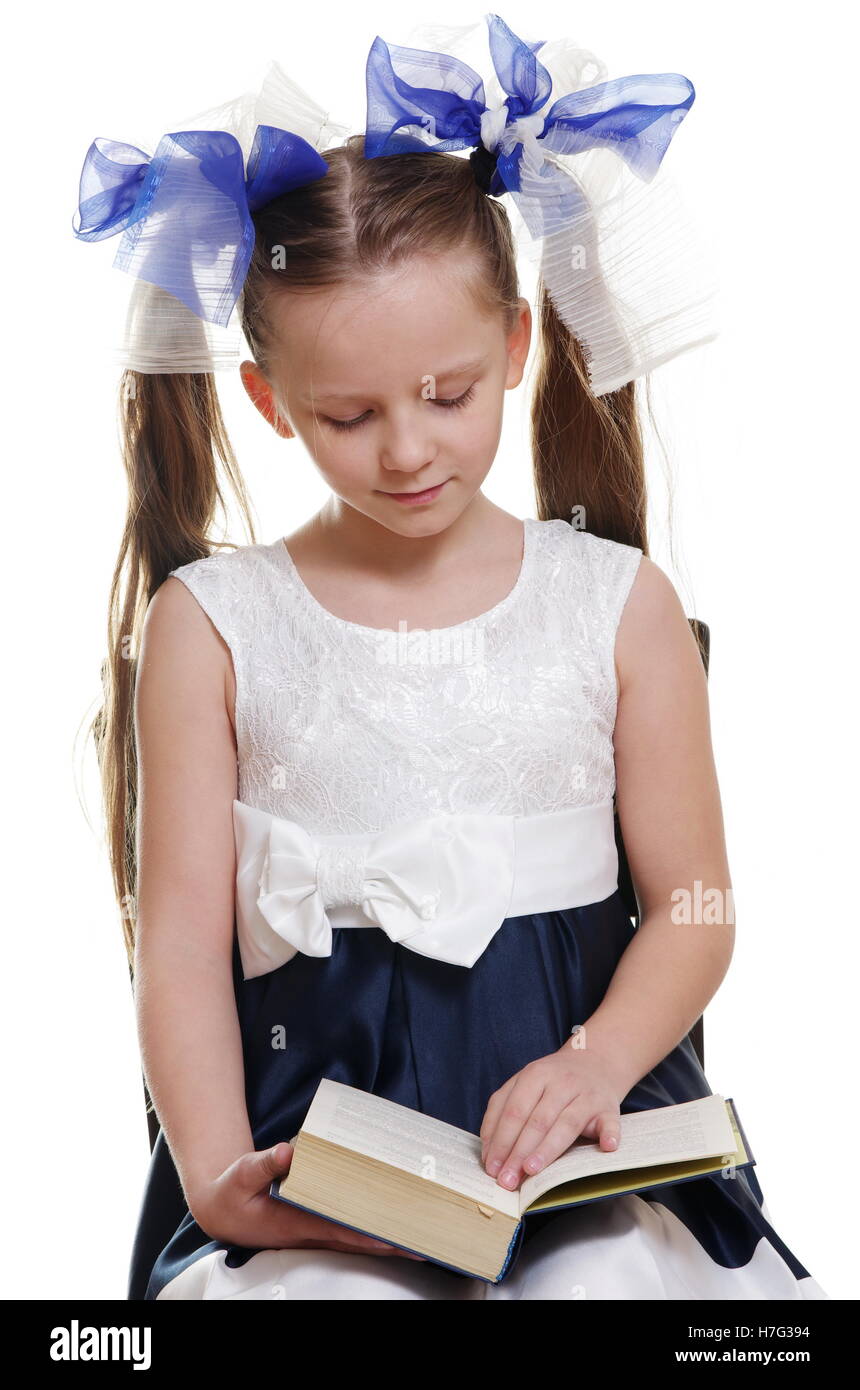 little girl with the book Stock Photo - Alamy