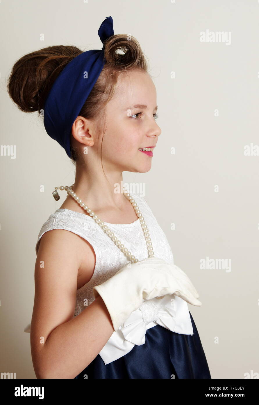 pretty girl portrait,retro style Stock Photo - Alamy