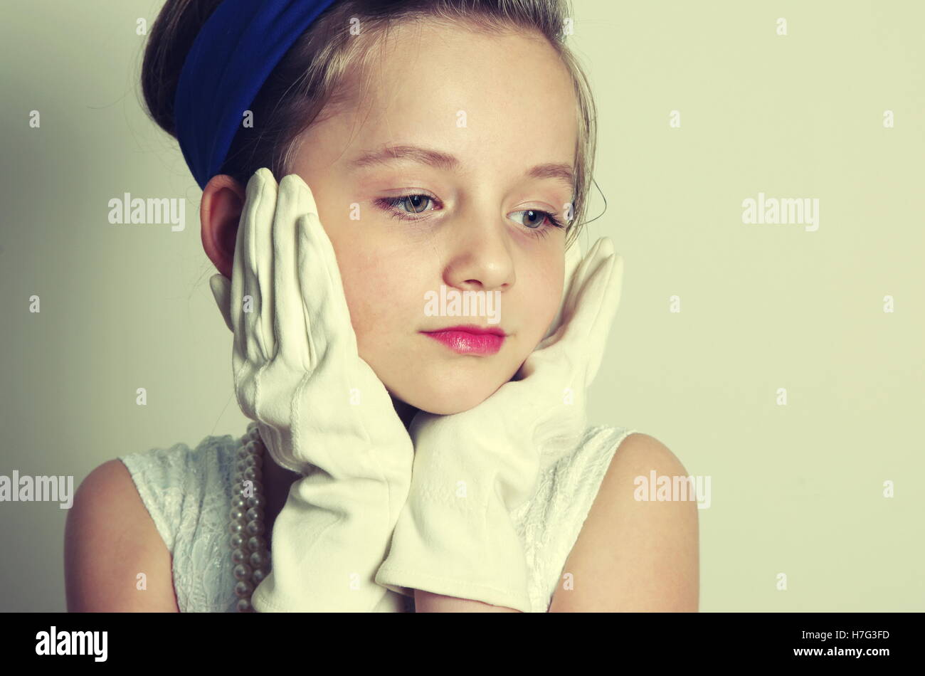 pretty girl portrait,retro style Stock Photo - Alamy