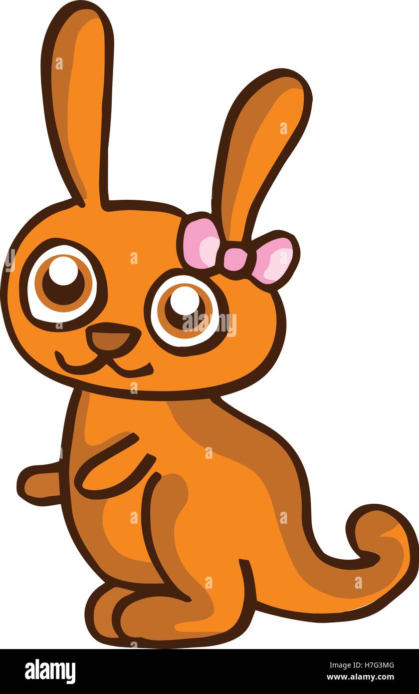 Orange rabbit cartoon cute for kids design vector Stock Vector Image ...