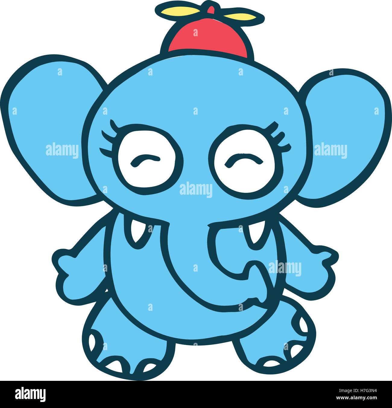 Cute elephant cartoon and propeller vector illustration Stock Vector ...