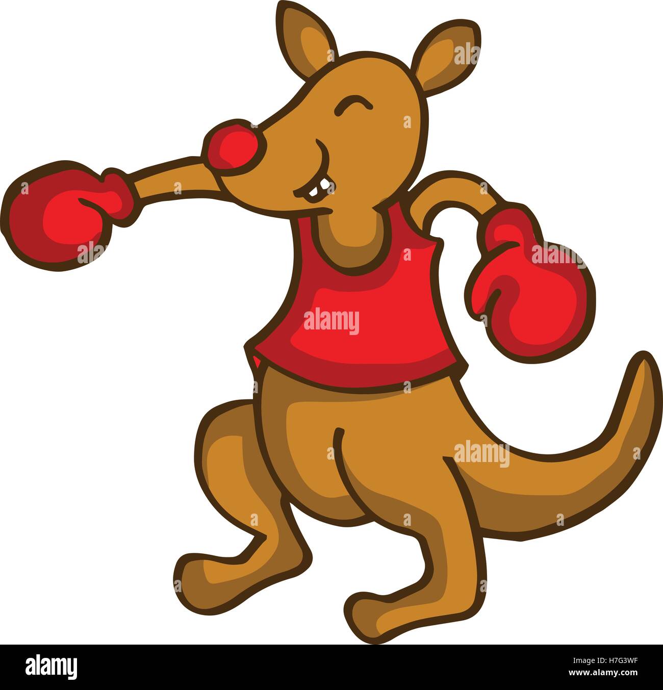Cartoon kangaroo boxing funny collection vector illustration Stock ...
