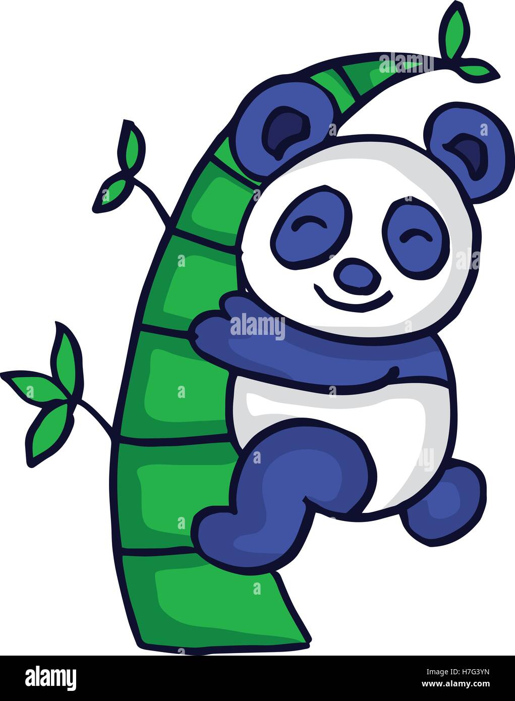 Panda with bamboo cartoon funny vector illustration Stock Vector Image ...