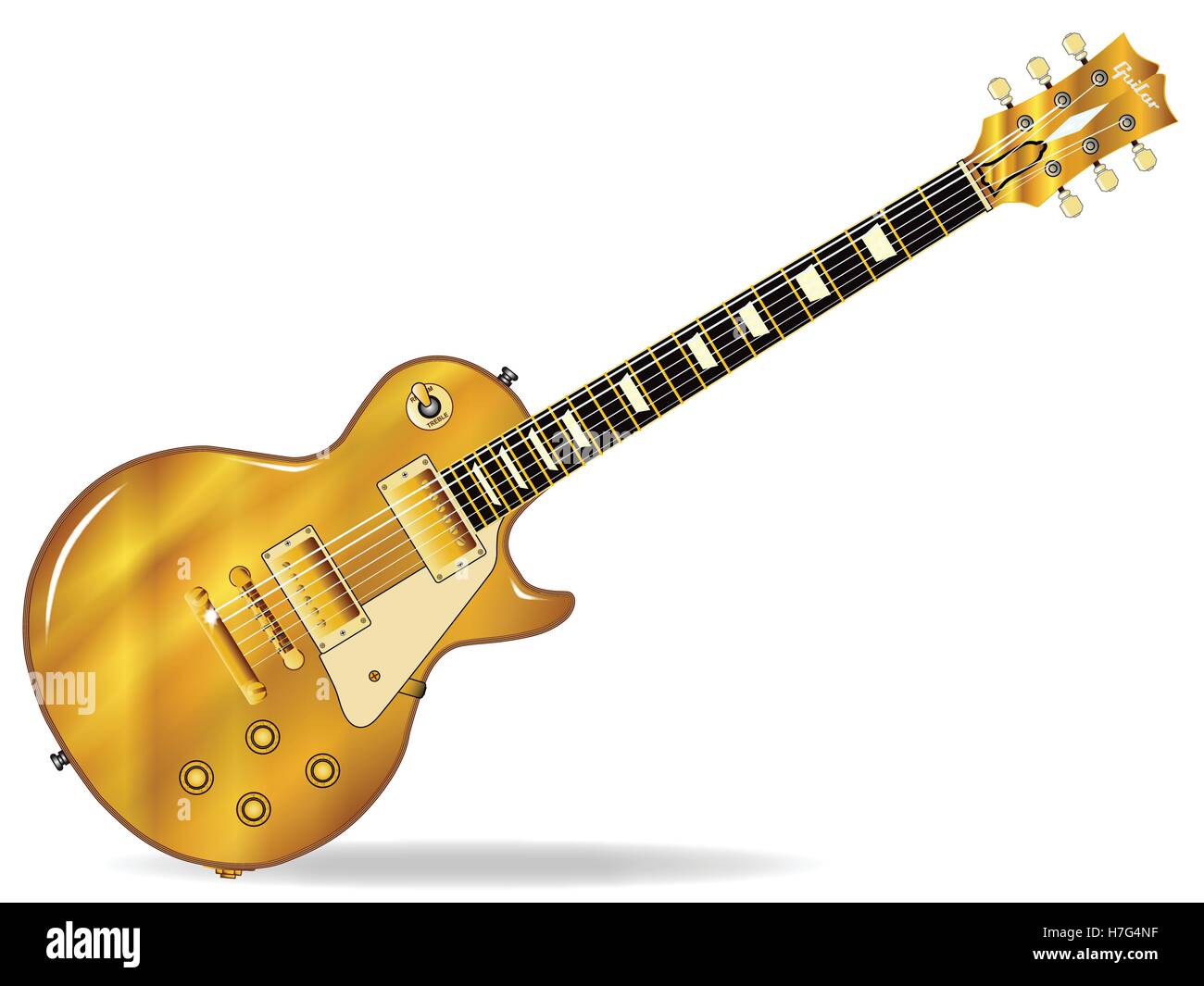 Electric guitar in white Stock Vector Images - Alamy