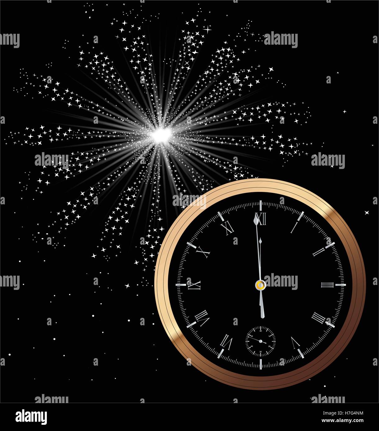 A New Year clock showing almost midnight Stock Vector Image & Art - Alamy
