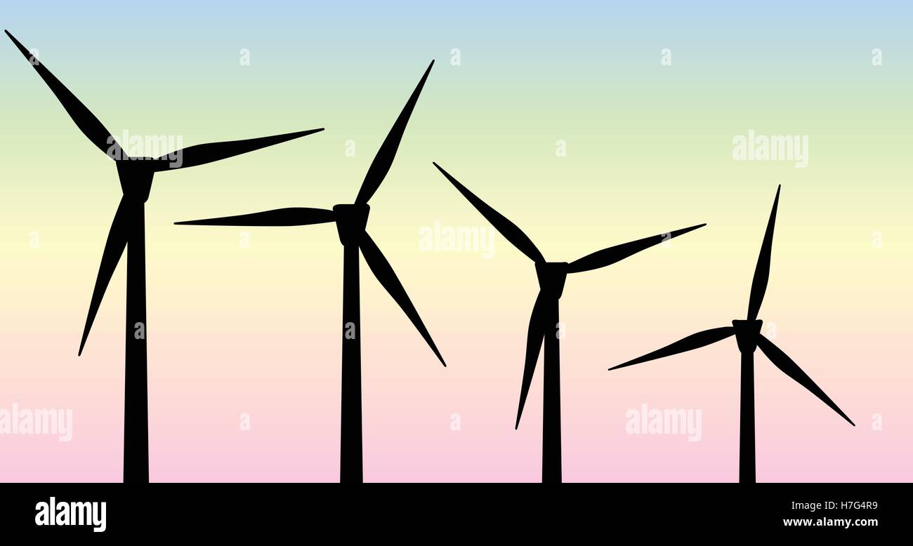Silhouette of a wind machine Stock Vector Images - Alamy