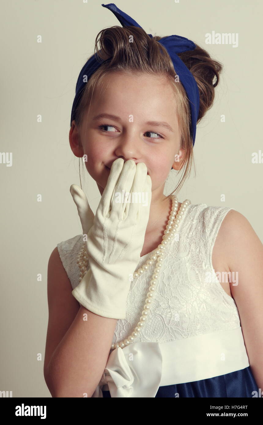 pretty girl portrait,retro style Stock Photo - Alamy