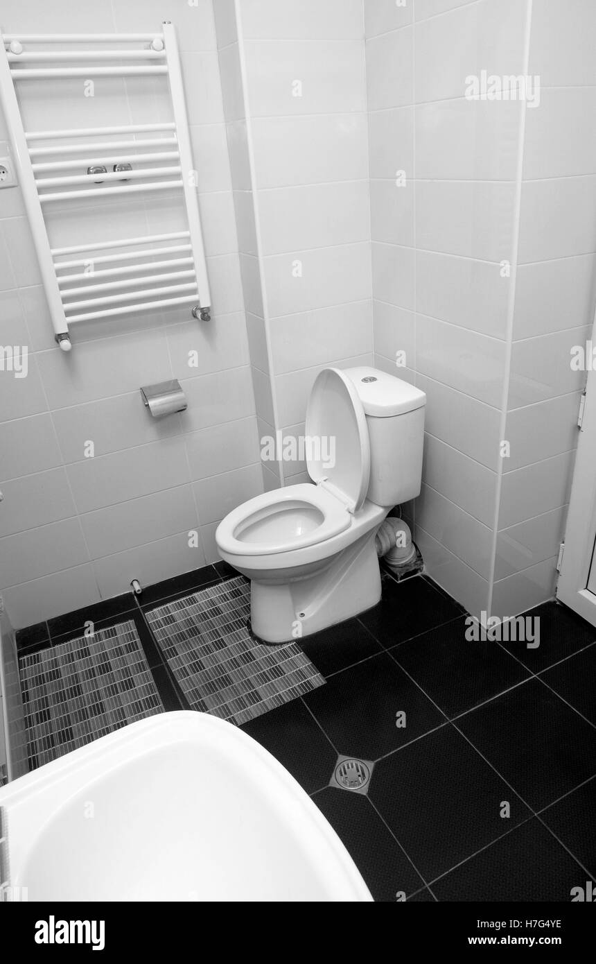 home restroom closeup with toilet Stock Photo - Alamy