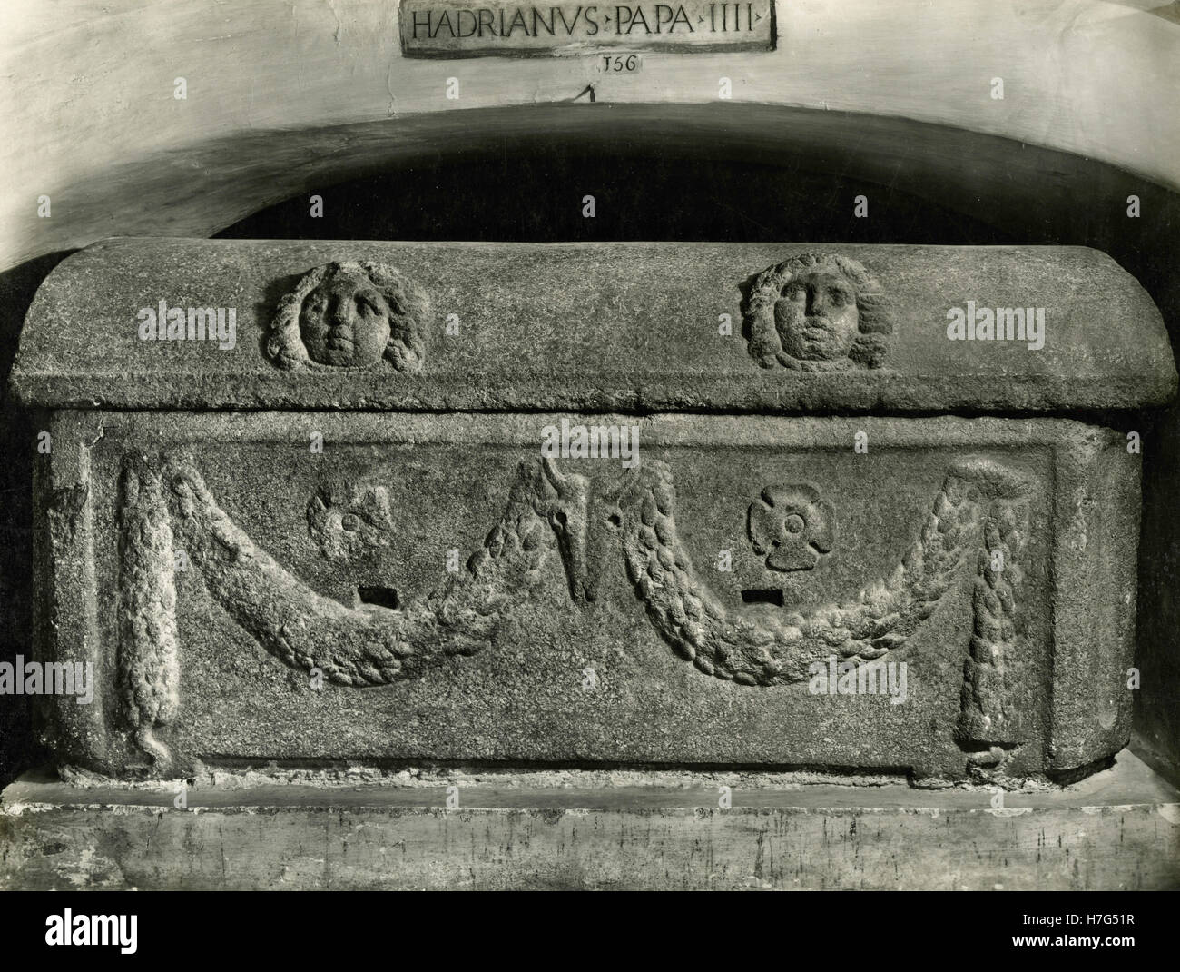 Sarcophagus of Hadrian IV, Grotto of the Vatican Basilica, Vatican ...