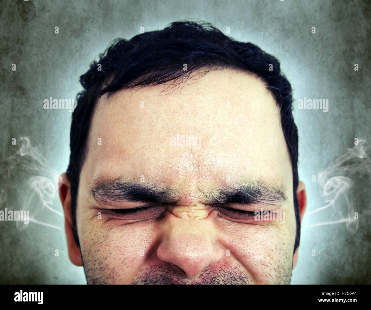 funny man face with closed eyes Stock Photo - Alamy