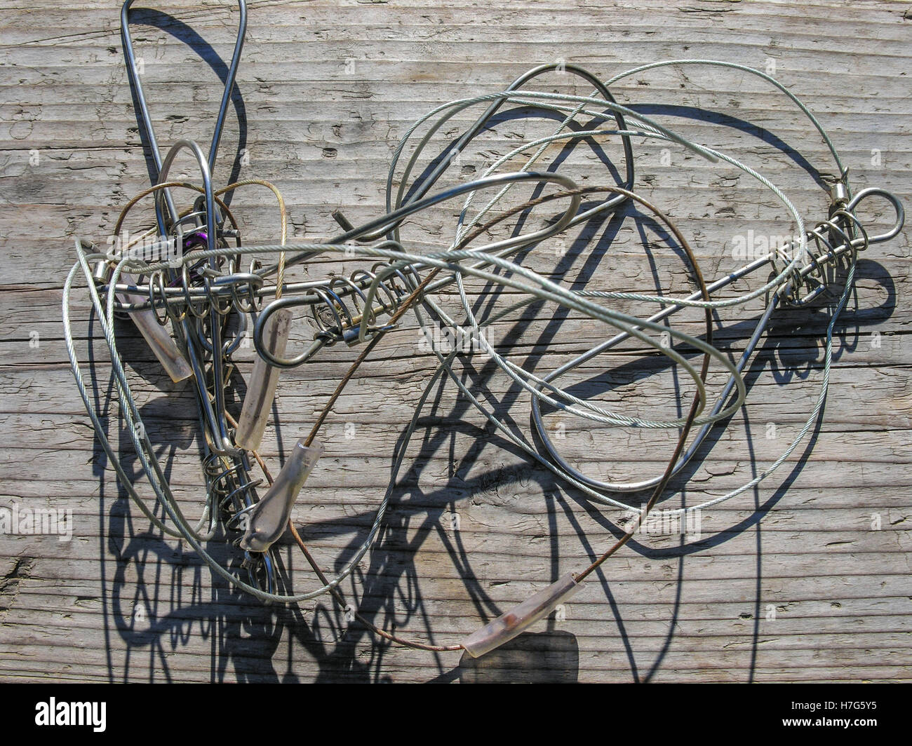 Tangled fishing tackle Stock Photo - Alamy