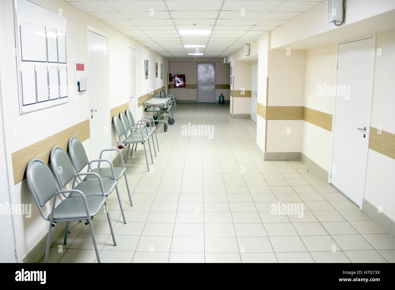 Photo of hospital corridor interior without sicks Stock Photo - Alamy