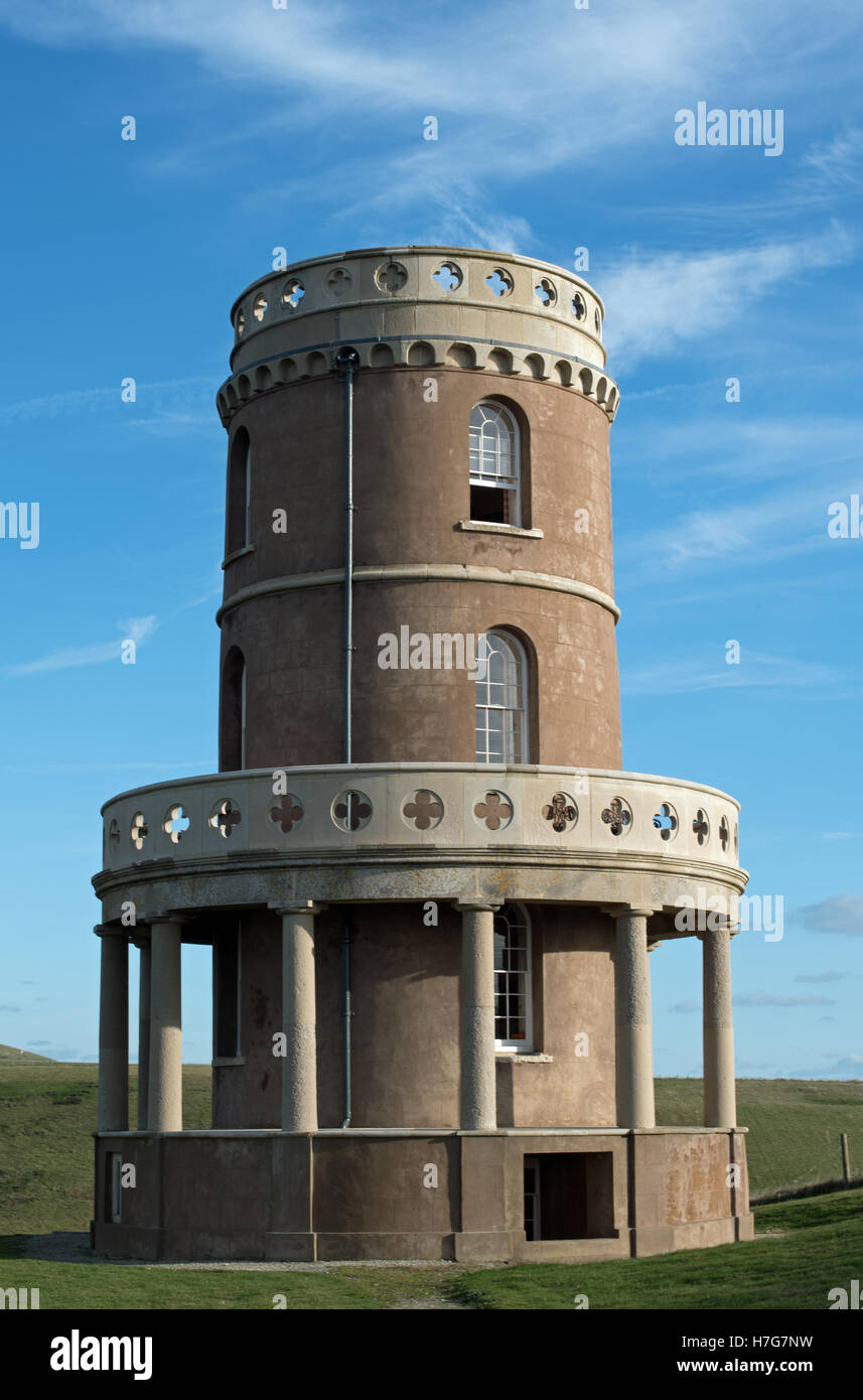 Clavell Tower sits atop Hen Cliff, Kimmeridge Bay, Dorset Stock Photo ...