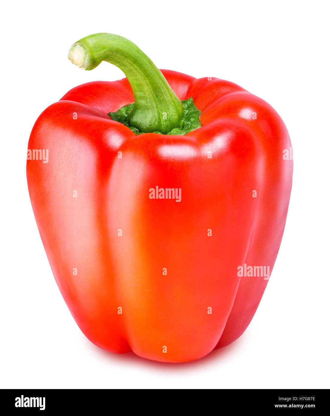 Red sweet pepper isolated on white background with clipping path Stock ...
