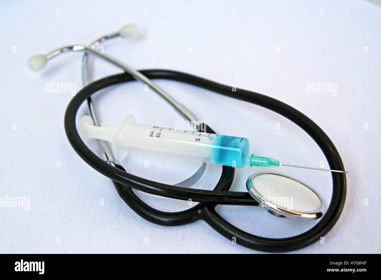 Medical tools. Medical syringe. Syringe and a cure Stock Photo - Alamy