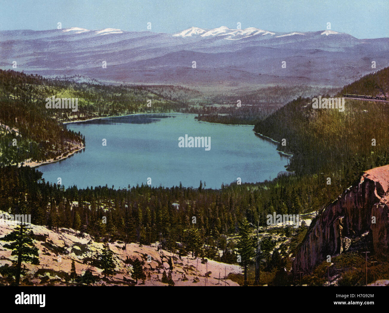 Donner lake, USA illustration Stock Photo - Alamy