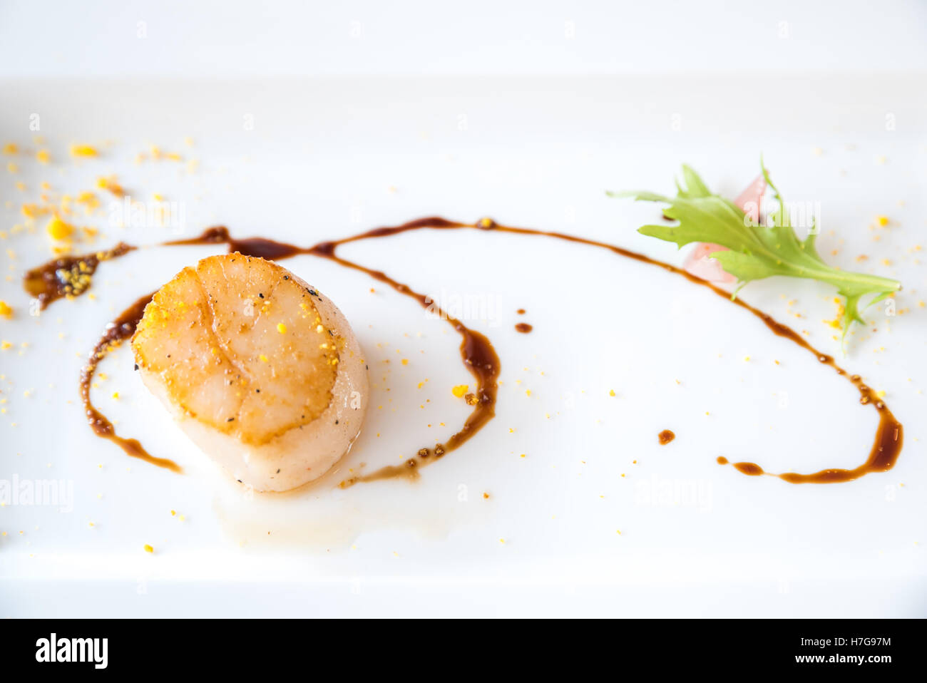 Grilled fried scallop, gourmet japanese cuisine Stock Photo - Alamy