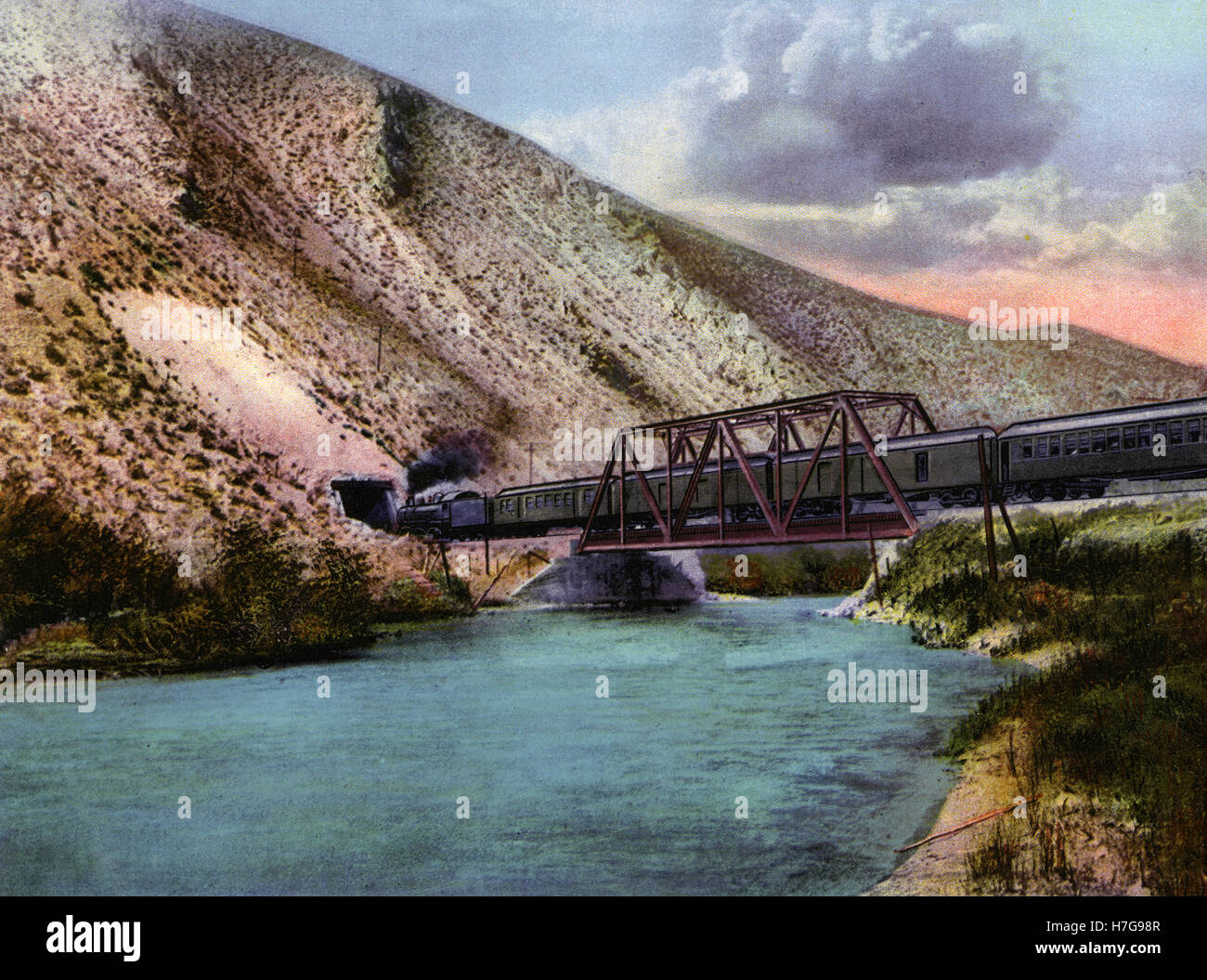 Tunnel and Humboldt river near Ryndon, Nevada, USA illustration Stock ...