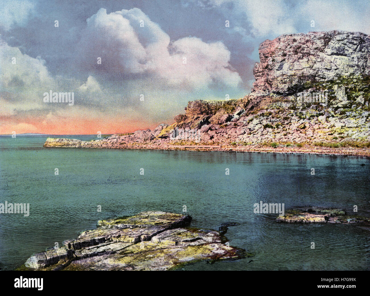 Promontory Point, Great Salt lake, USA illustration Stock Photo - Alamy