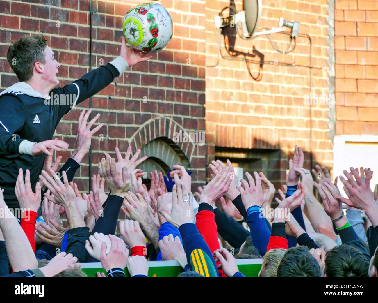 Ashbourne Royal Shrovetide Medieval Football match Derbyshire Peak ...