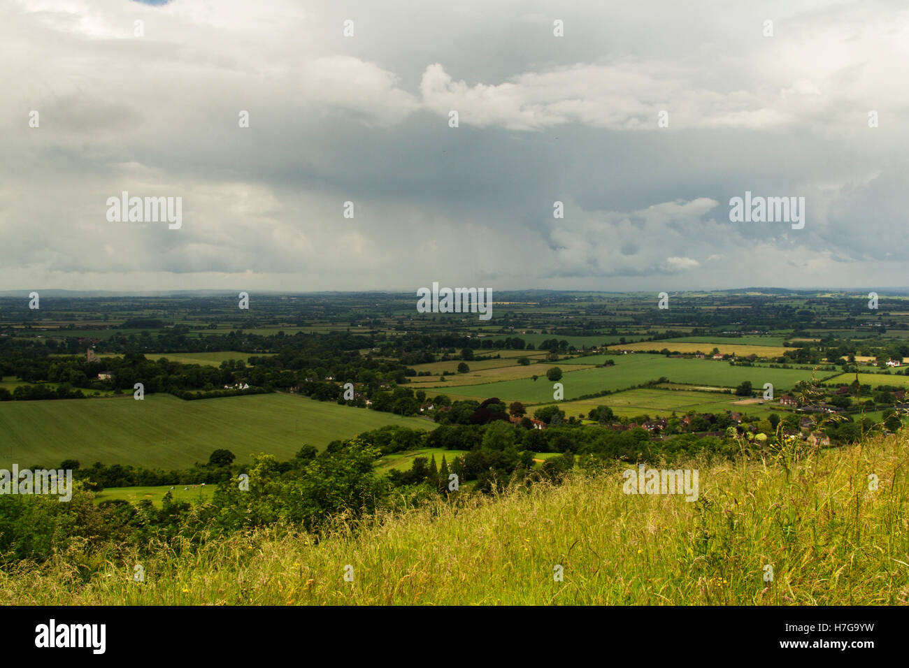 Cloudy view over the Chilterns in Buckinghamshire, England Stock Photo ...